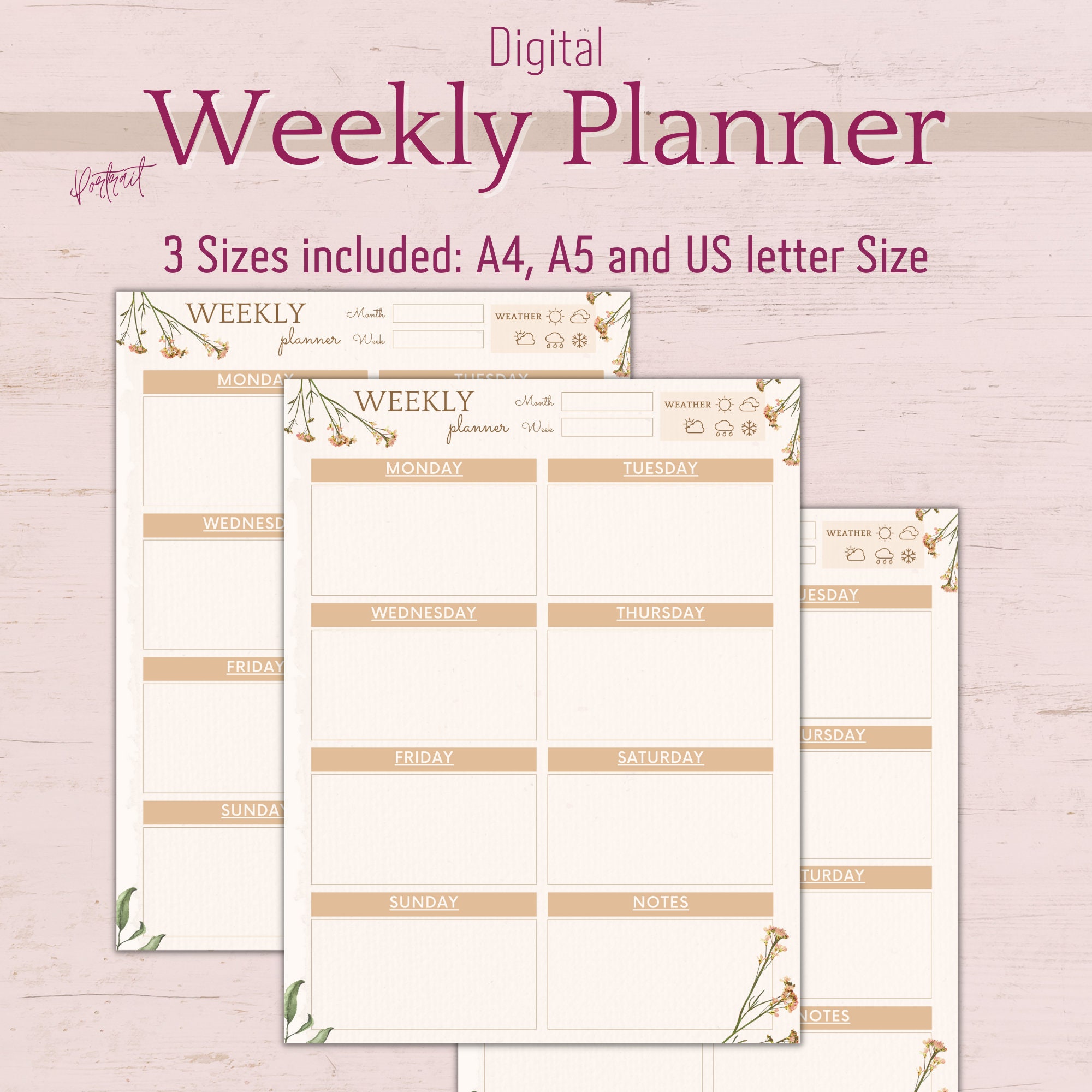 Weekly Overview Digital Planner for Goodnotes Ipad Digital - Etsy