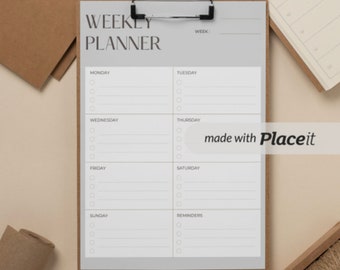 Minimalist Weekly Planner - Etsy