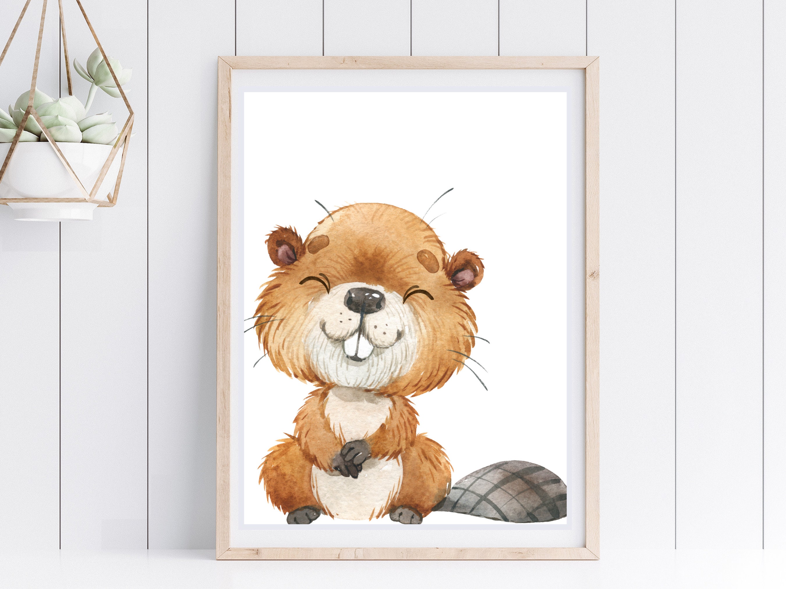 INSTANT DOWNLOAD - Beaver Art | Nursery Wall Art | Woodland Creature ...