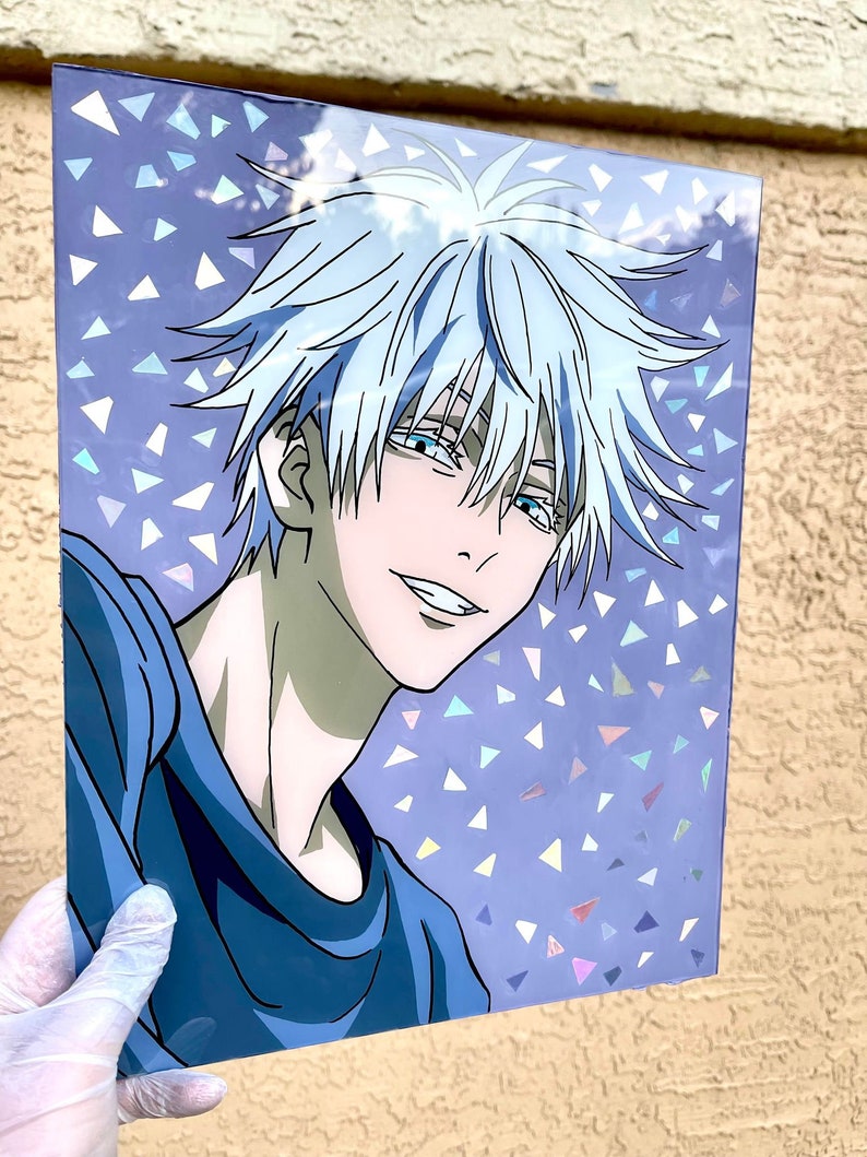 11x14 Gojo Satoru Anime Glass Painting - Etsy