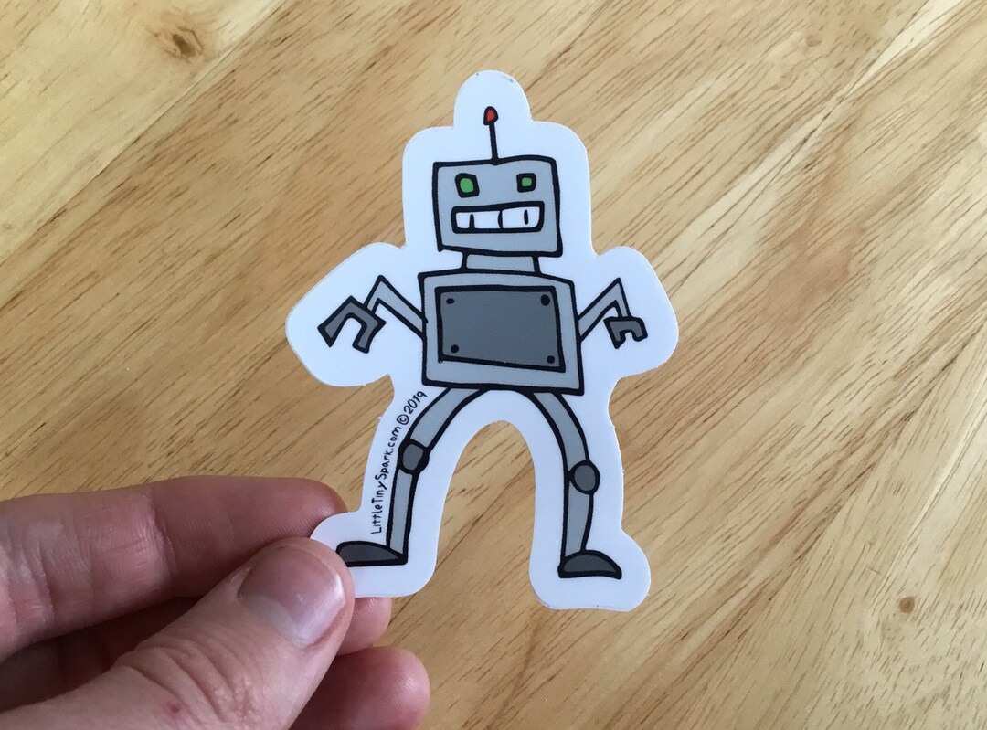 Vinyl Robot Sticker - Etsy