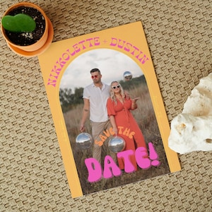 Retro Disco Save the Date Template - Etsy
