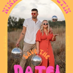 Retro Disco Save the Date Template - Etsy
