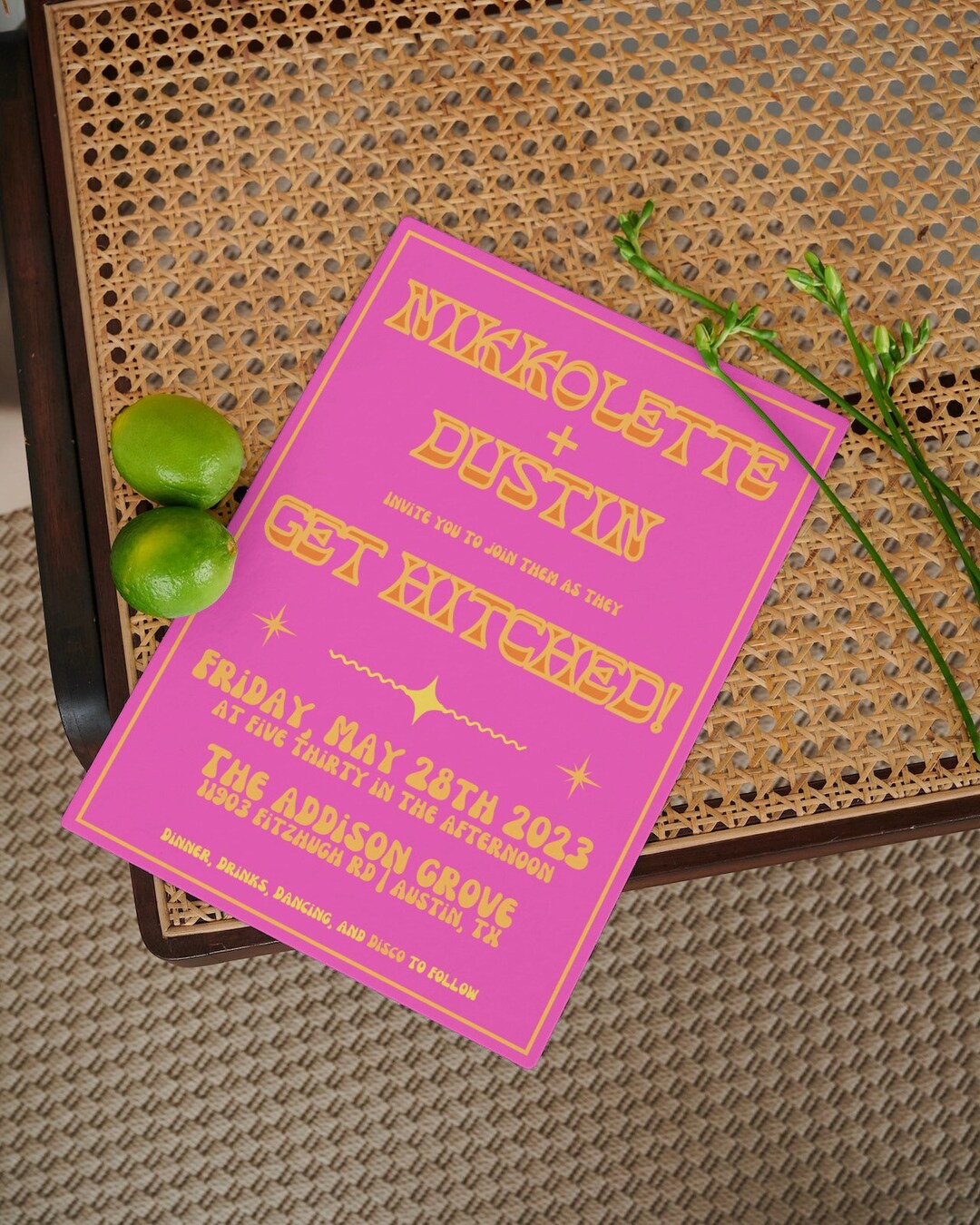 Retro Disco Wedding Invite Template - Etsy