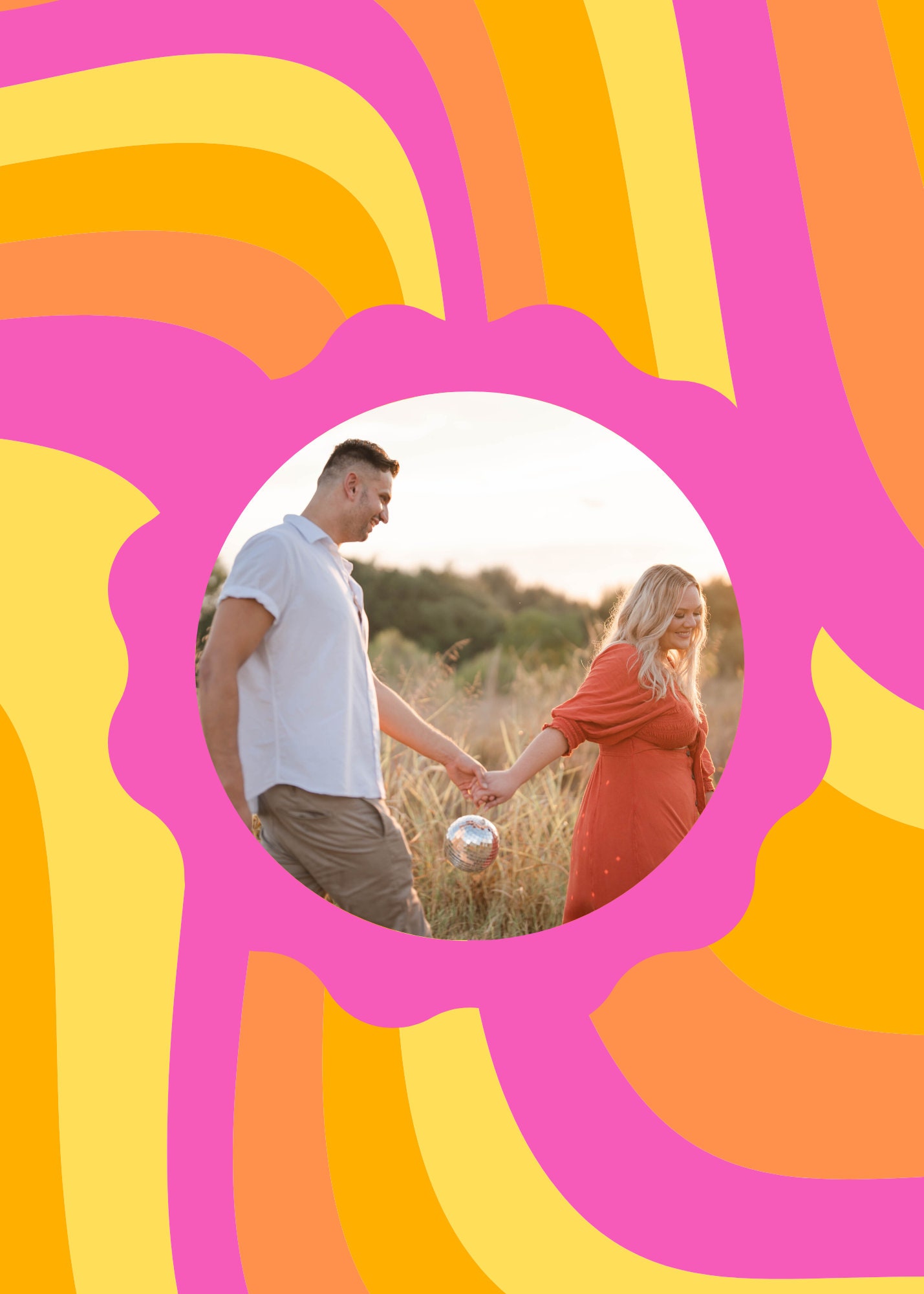 Retro Disco Wedding Invite Template - Etsy