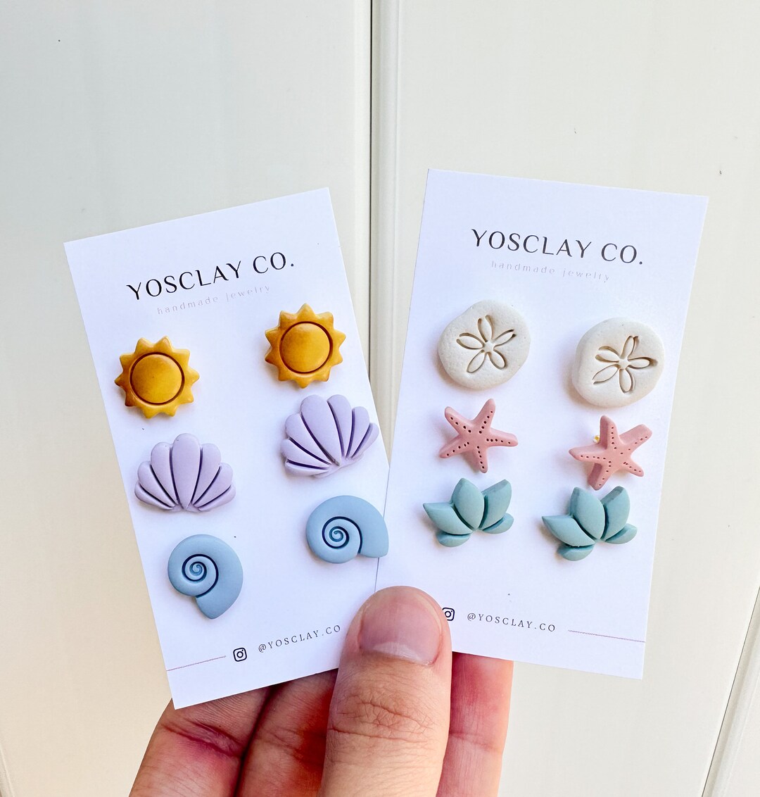 Beach Clay Earrings | Beach Inspired Earrings | Beach Studs | Sand ...
