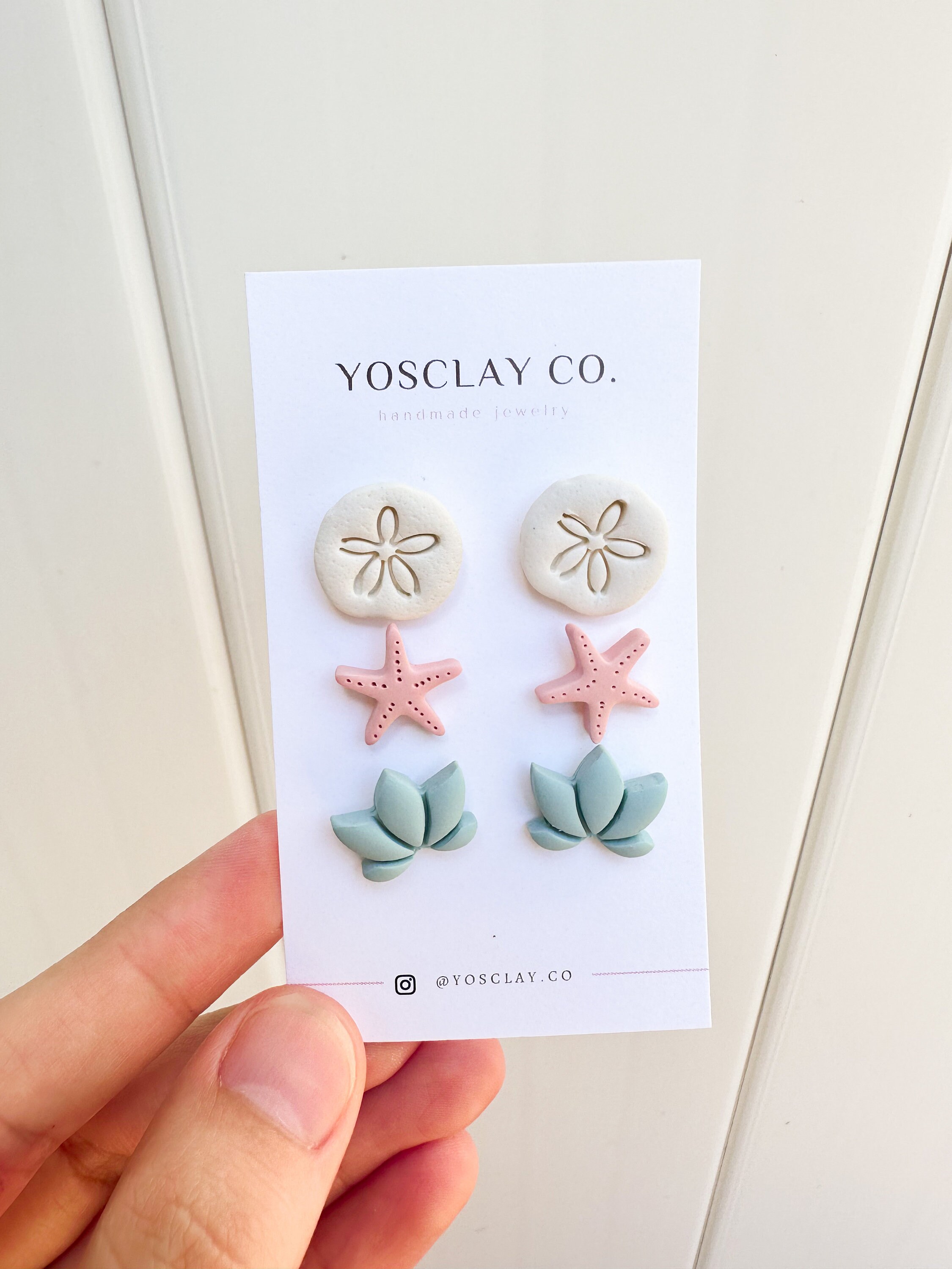 Beach Clay Earrings Beach Inspired Earrings Beach Studs Sand Dollar ...