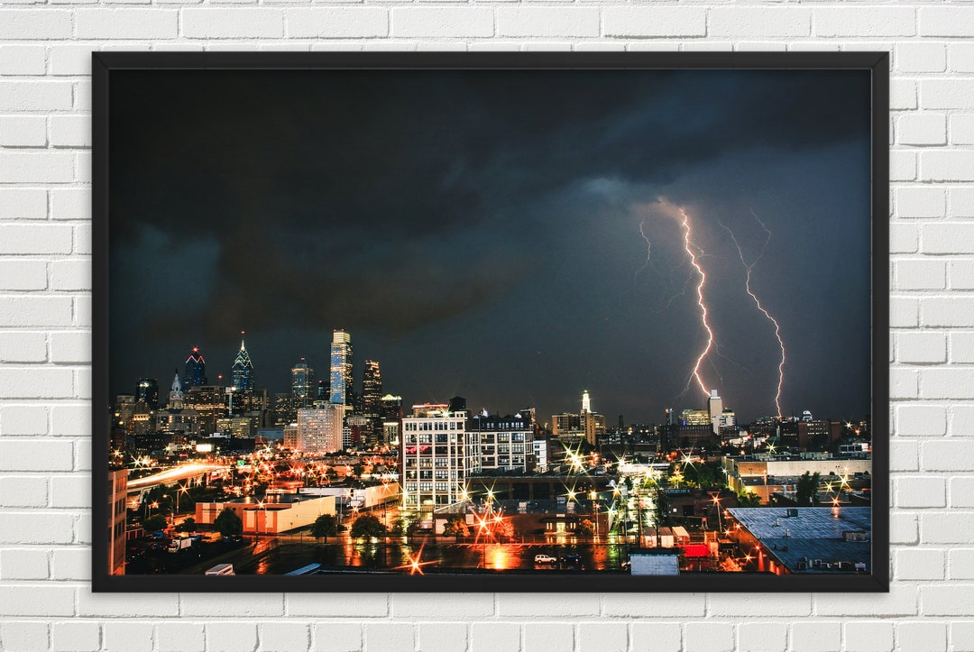 Philadelphia Lightning Poster - Etsy