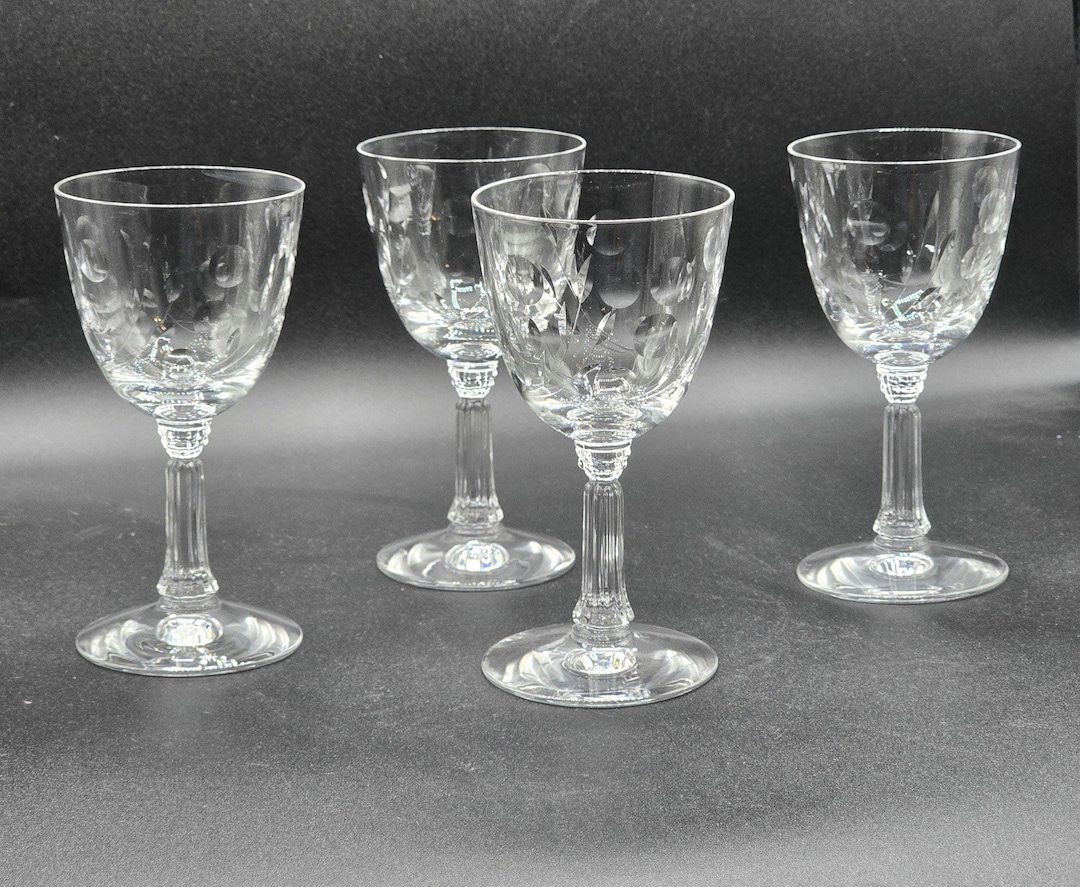 Vtg Fostoria Cordial Glasses Set 4 With Spinet Pattern - Etsy
