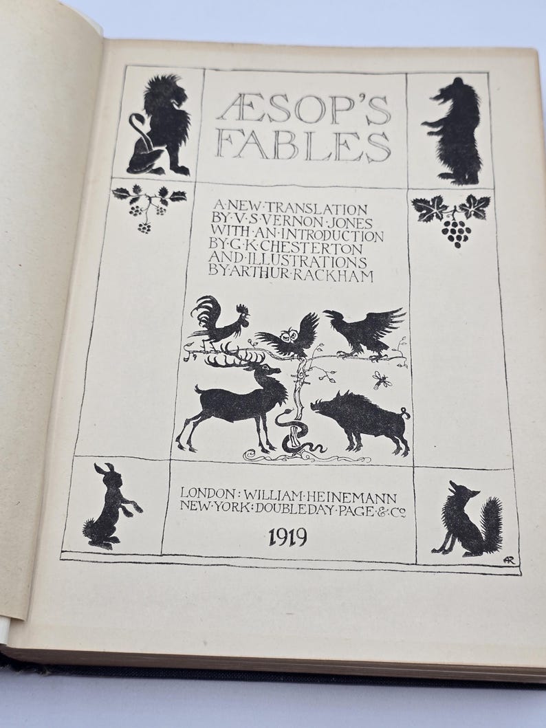 AESOP'S FABLES Illustrated by Arthur Rackham - Etsy