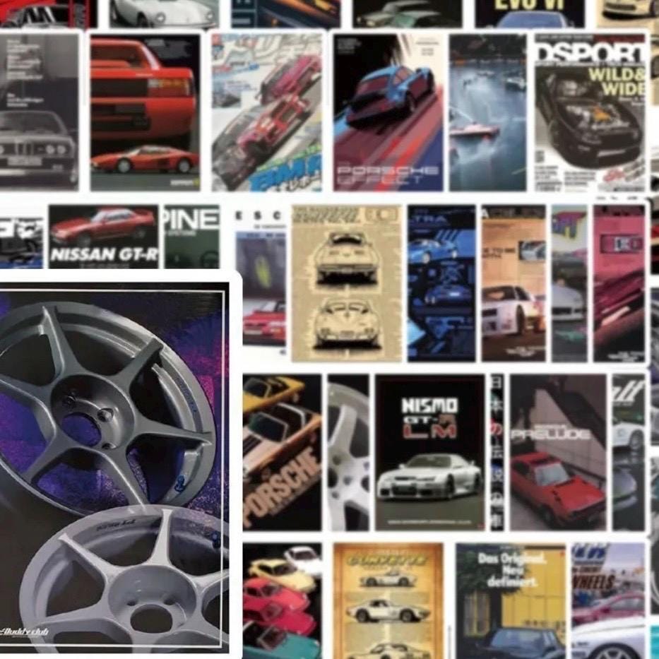 JDM Retro Racing Car Sticker Pack - Etsy