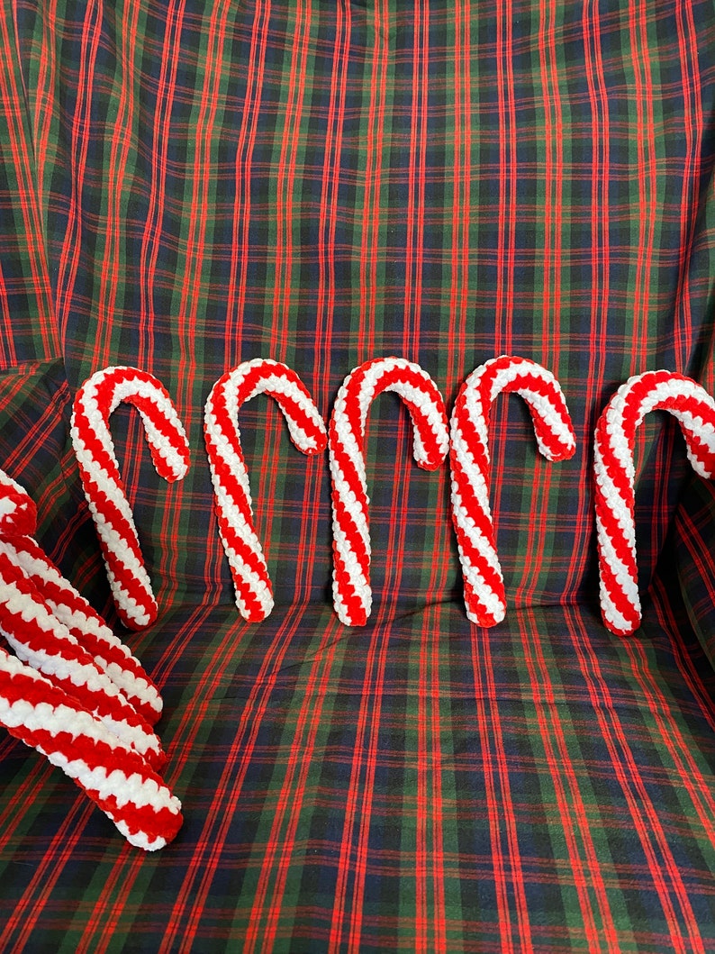 Candy Canes Crochet Christmas Decor Handmade Decor Candy Canes Plush ...