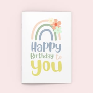 Boho Birthday Card, Boho Rainbow Card, Happy Birthday, Cricut, for Her ...