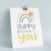 Boho Birthday Card, Boho Rainbow Card, Happy Birthday, Cricut, for Her ...
