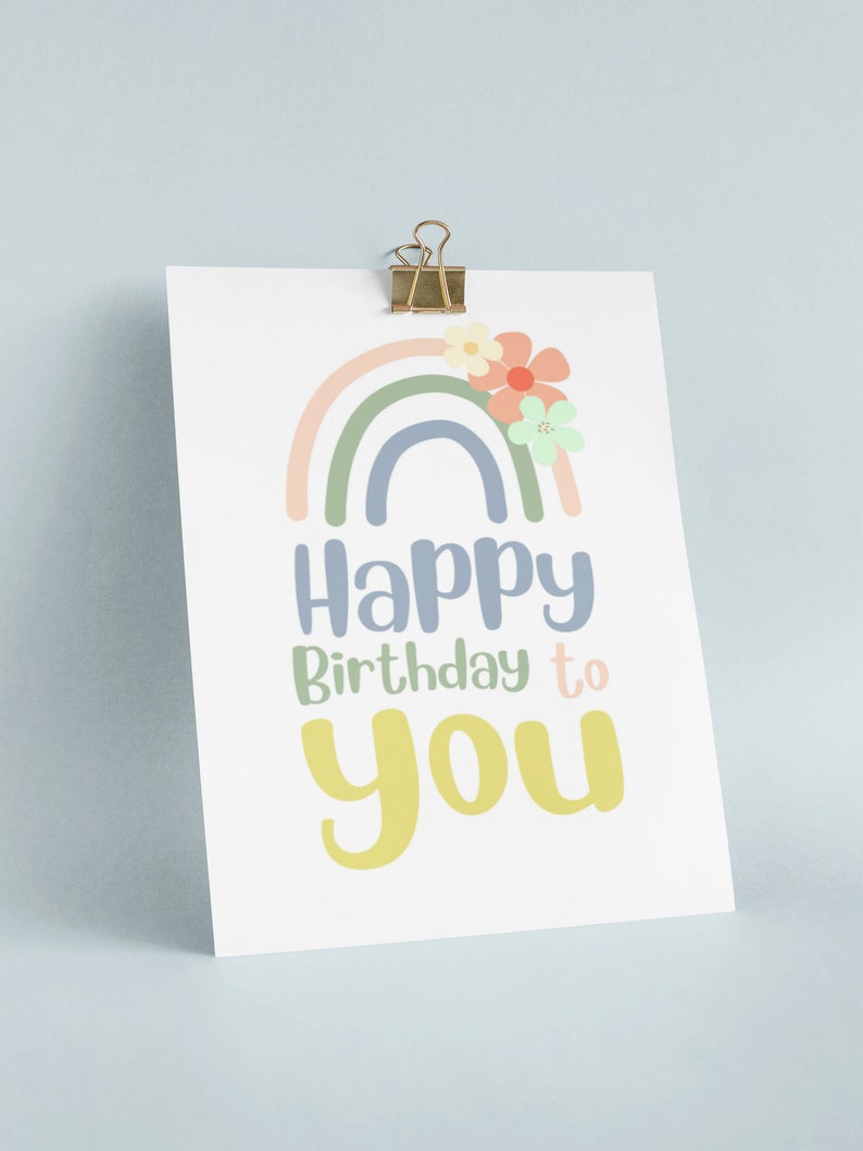 Boho Birthday Card, Boho Rainbow Card, Happy Birthday, Cricut, for Her ...