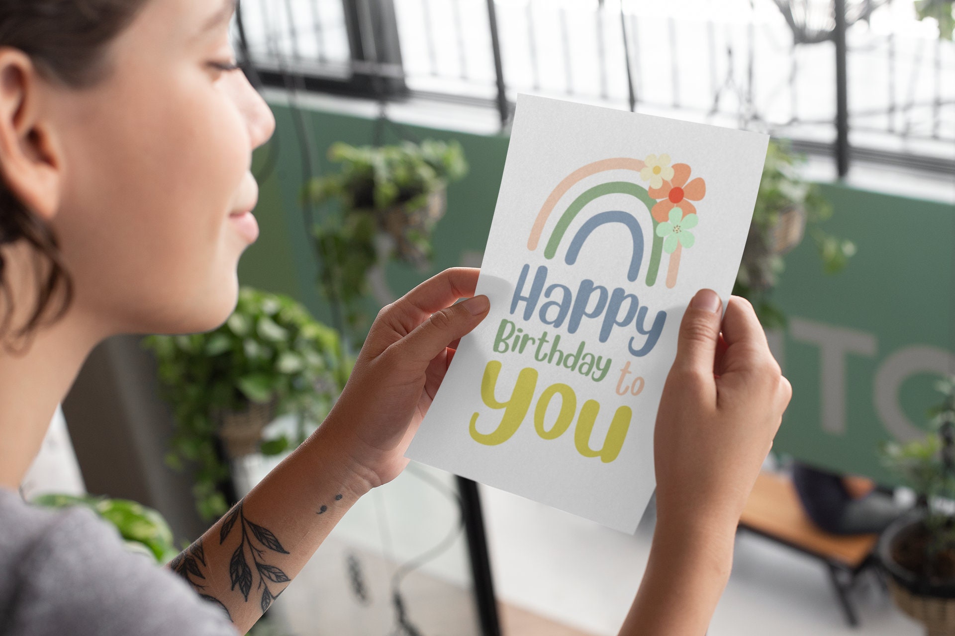 Boho Birthday Card, Boho Rainbow Card, Happy Birthday, Cricut, for Her ...