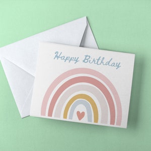 Boho Rainbow Birthday, Boho Birthday Card, Happy Birthday, Digital ...