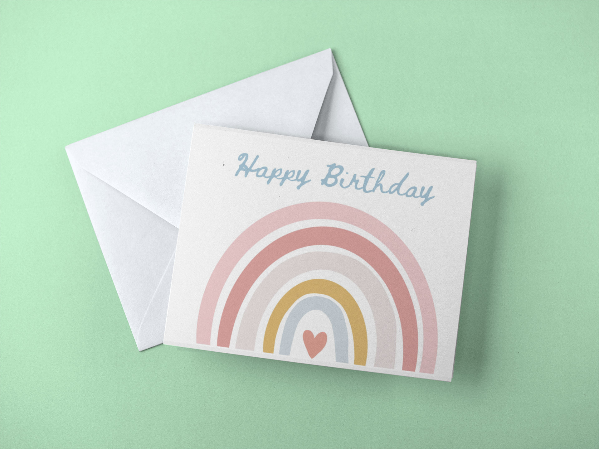 Boho Rainbow Birthday, Boho Birthday Card, Happy Birthday, Digital ...