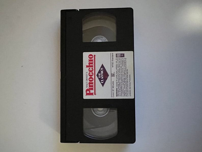 Pinocchio Walt Disney Black Diamond VHS 1985 Black Clamshell RARE - Etsy
