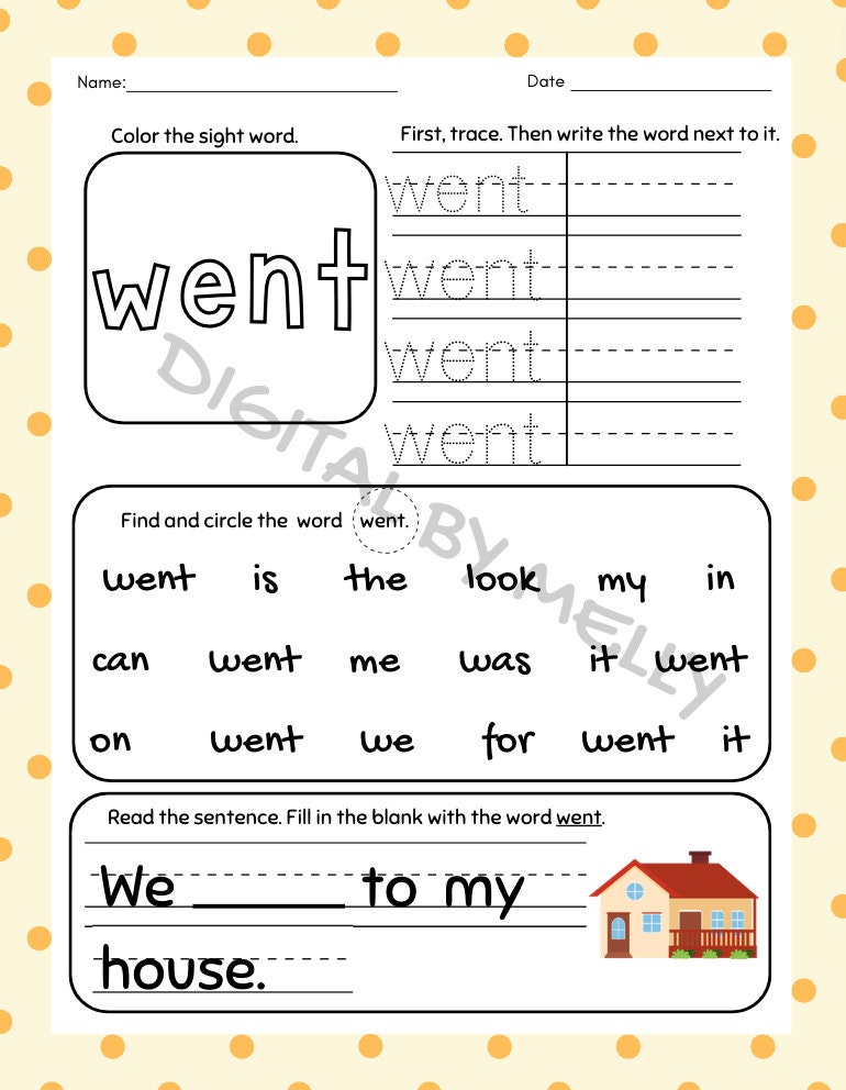 10 High Frequency Sight Word Worksheets (pack 2) - Etsy