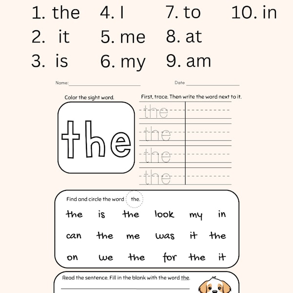 Sight Words - Etsy