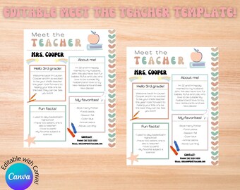 Meet the Teacher Editable Template // Boho Colorful Meet the Teacher ...