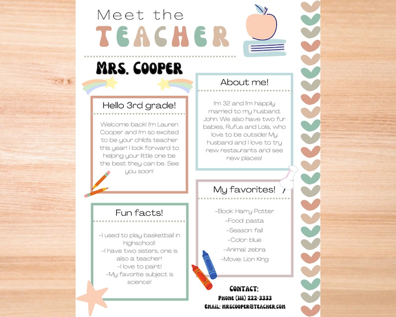 EDITABLE Meet the Teacher Template - Etsy
