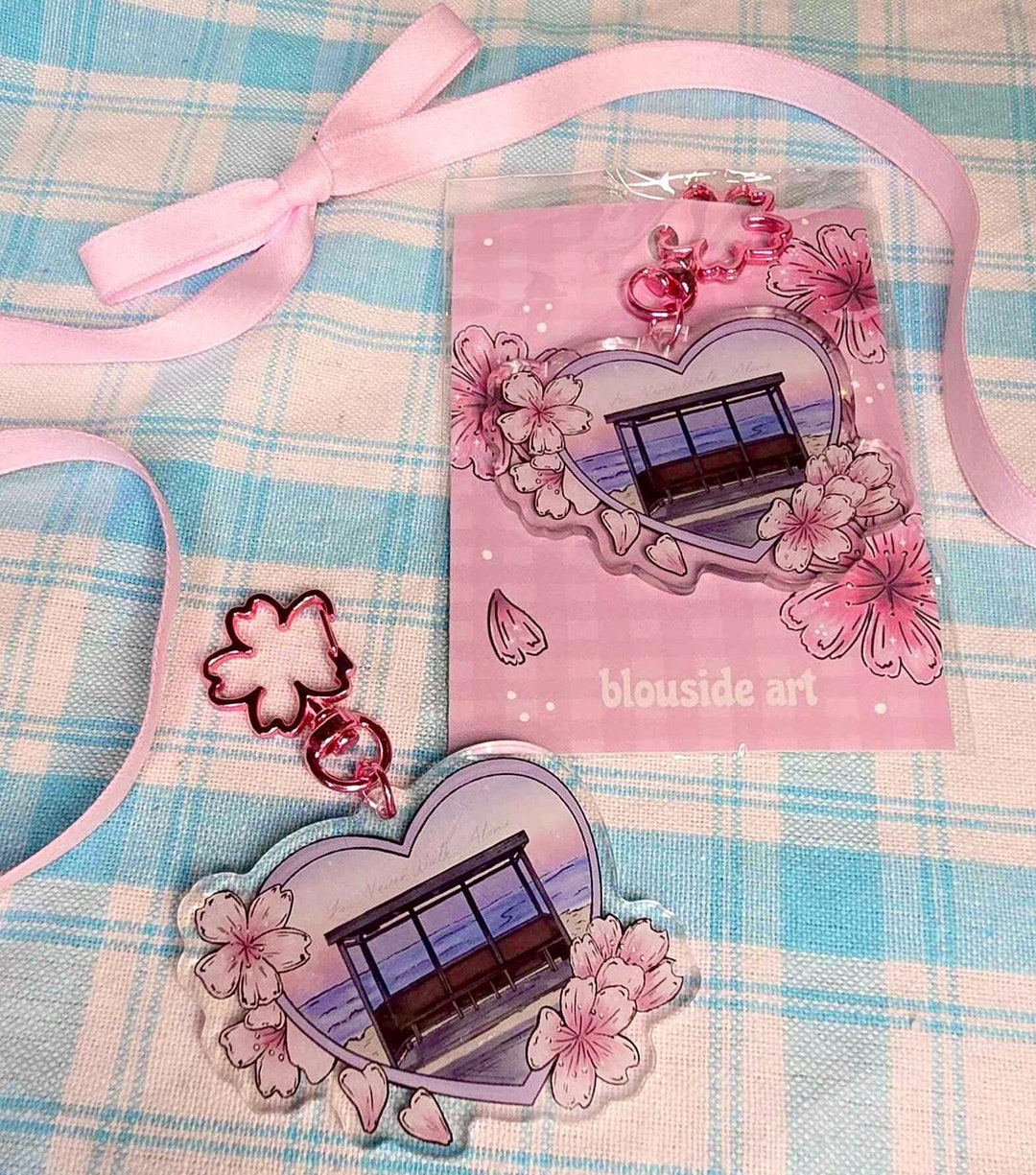 Tannies Spring Heart Cherry Blossom Sakura Clasp Keychain - Etsy