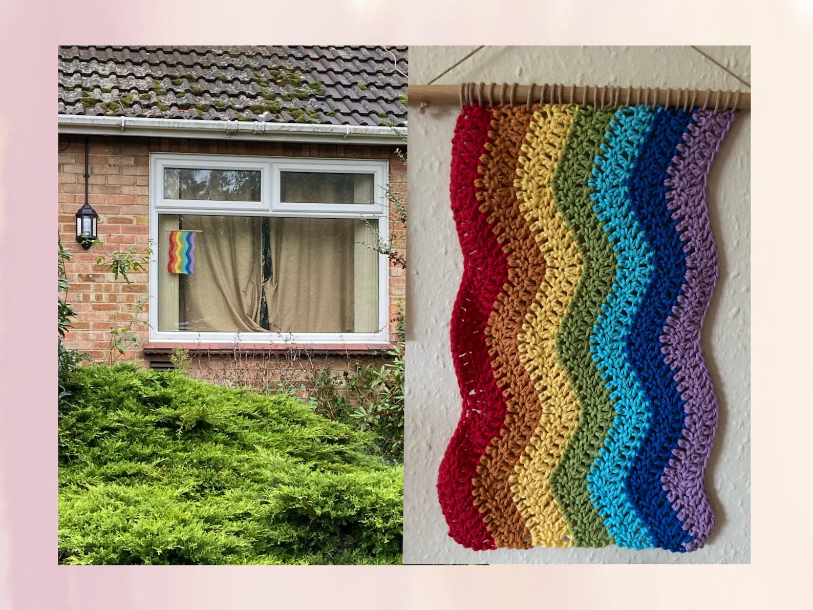 Crochet Pride Pattern Lgbtq Queer Lesbian Bisexual Flag Wall Hanging ...