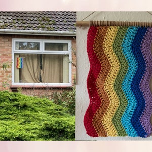 Crochet Pride Pattern Lgbtq Queer Lesbian Bisexual Flag Wall Hanging ...