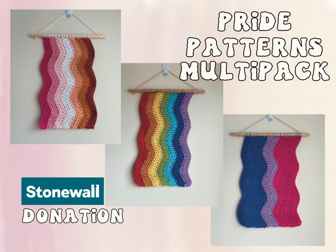 Crochet Pride Pattern Lgbtq Queer Lesbian Bisexual Flag Wall - Etsy ...