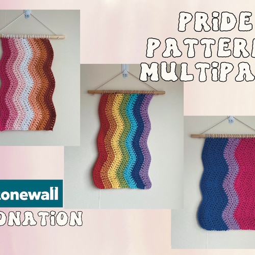 Crochet Pride Pattern Lgbtq Queer Lesbian Bisexual Flag Wall - Etsy ...