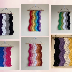Crochet Pride Pattern Lgbtq Queer Lesbian Bisexual Flag Wall Hanging ...
