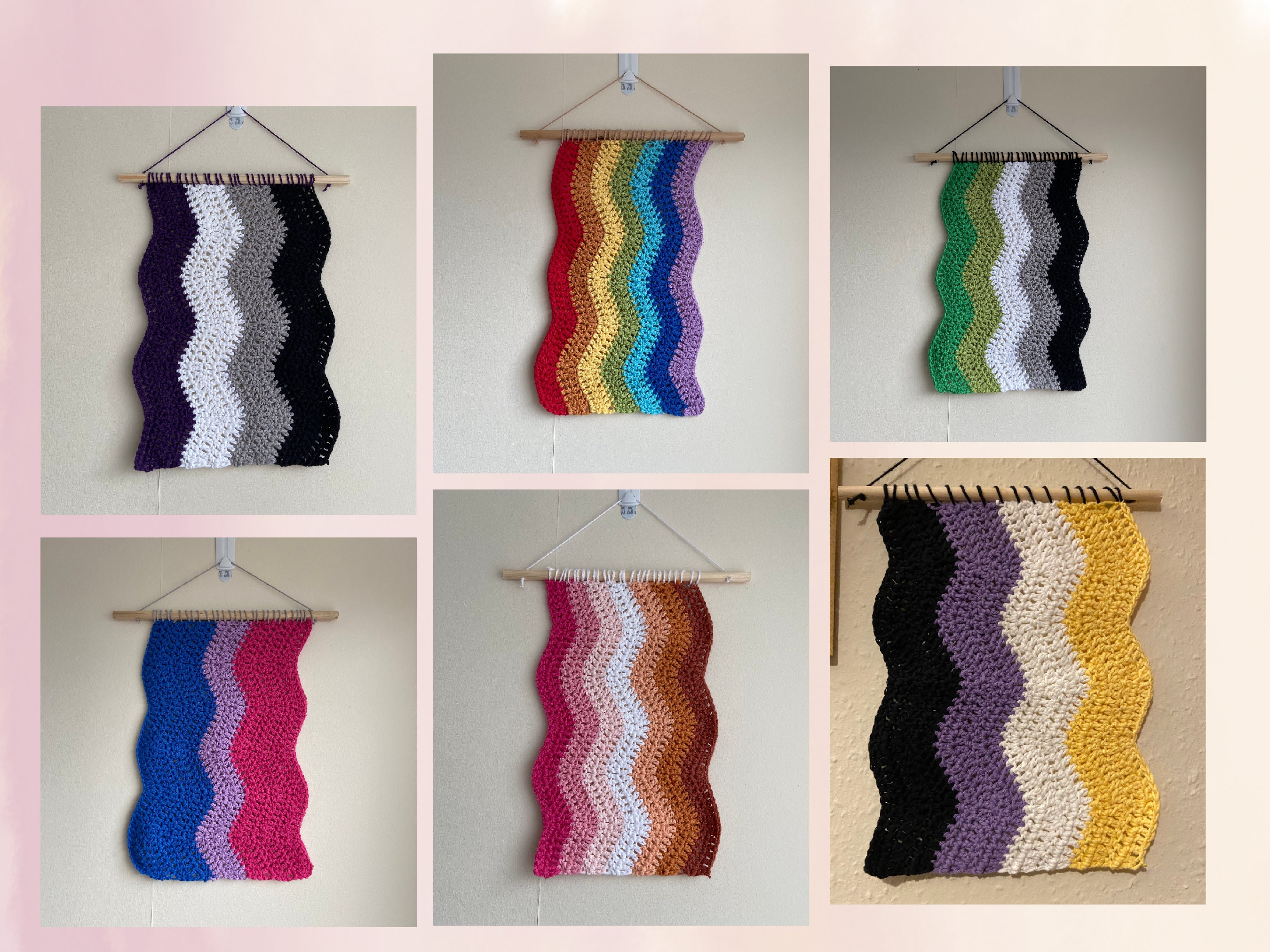 Crochet Pride Pattern Lgbtq Queer Lesbian Bisexual Flag Wall - Etsy ...