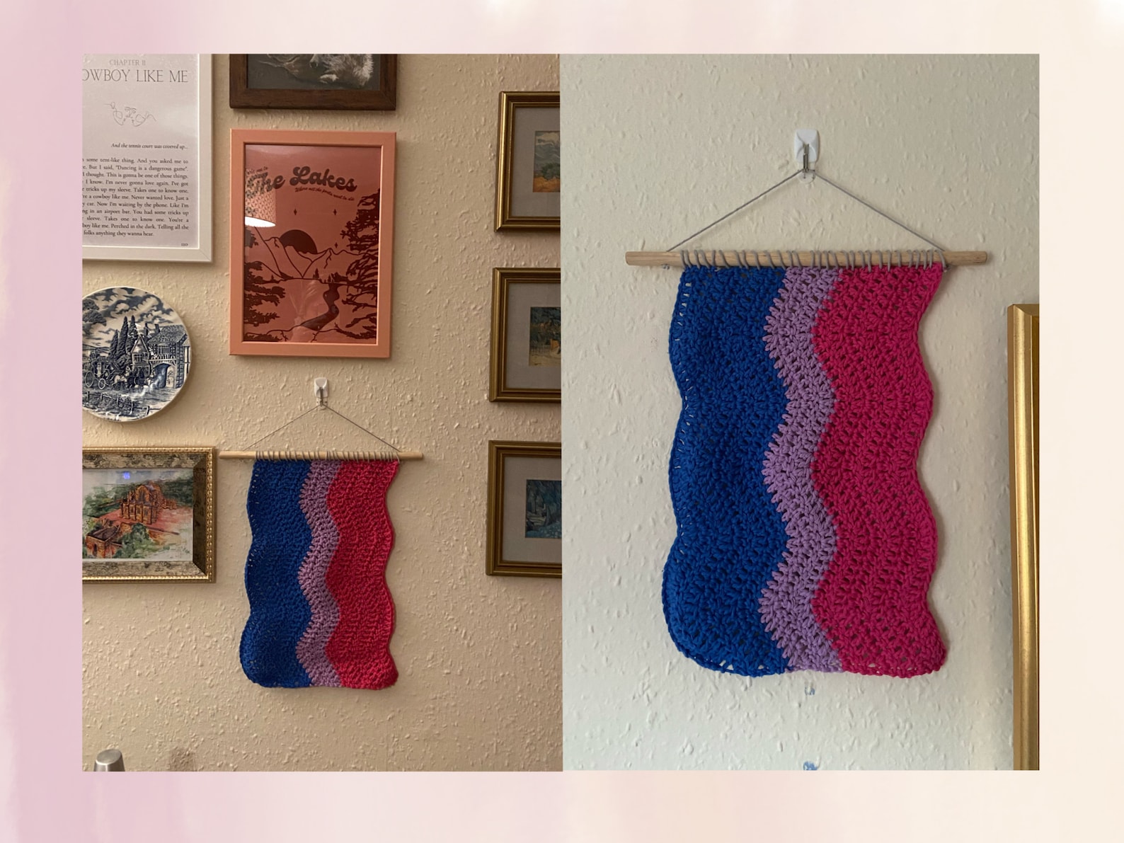 Crochet Pride Pattern Lgbtq Queer Lesbian Bisexual Flag Wall Hanging ...