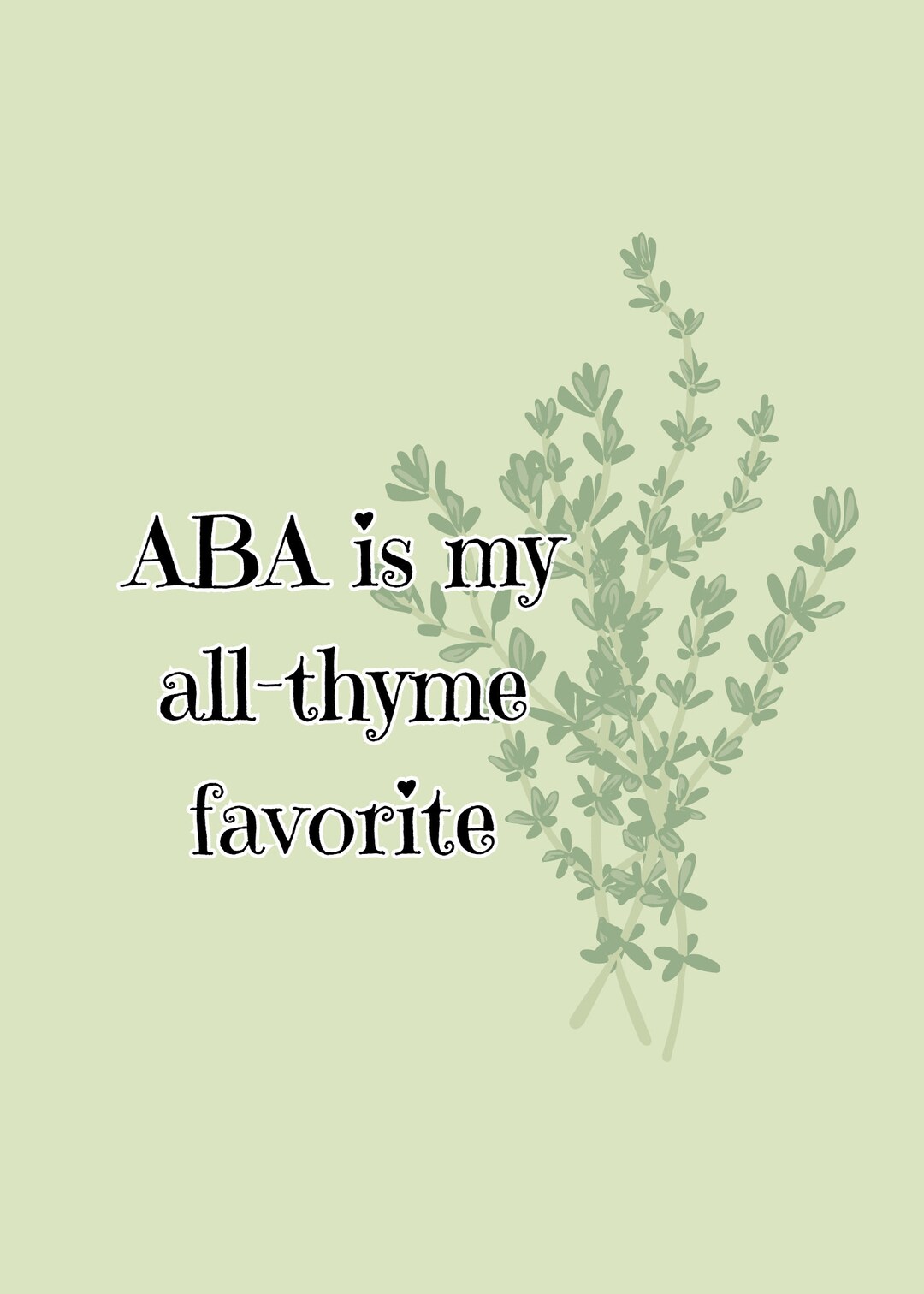 ABA is My All Time Favorite Cute ABA Printable PNG - Etsy