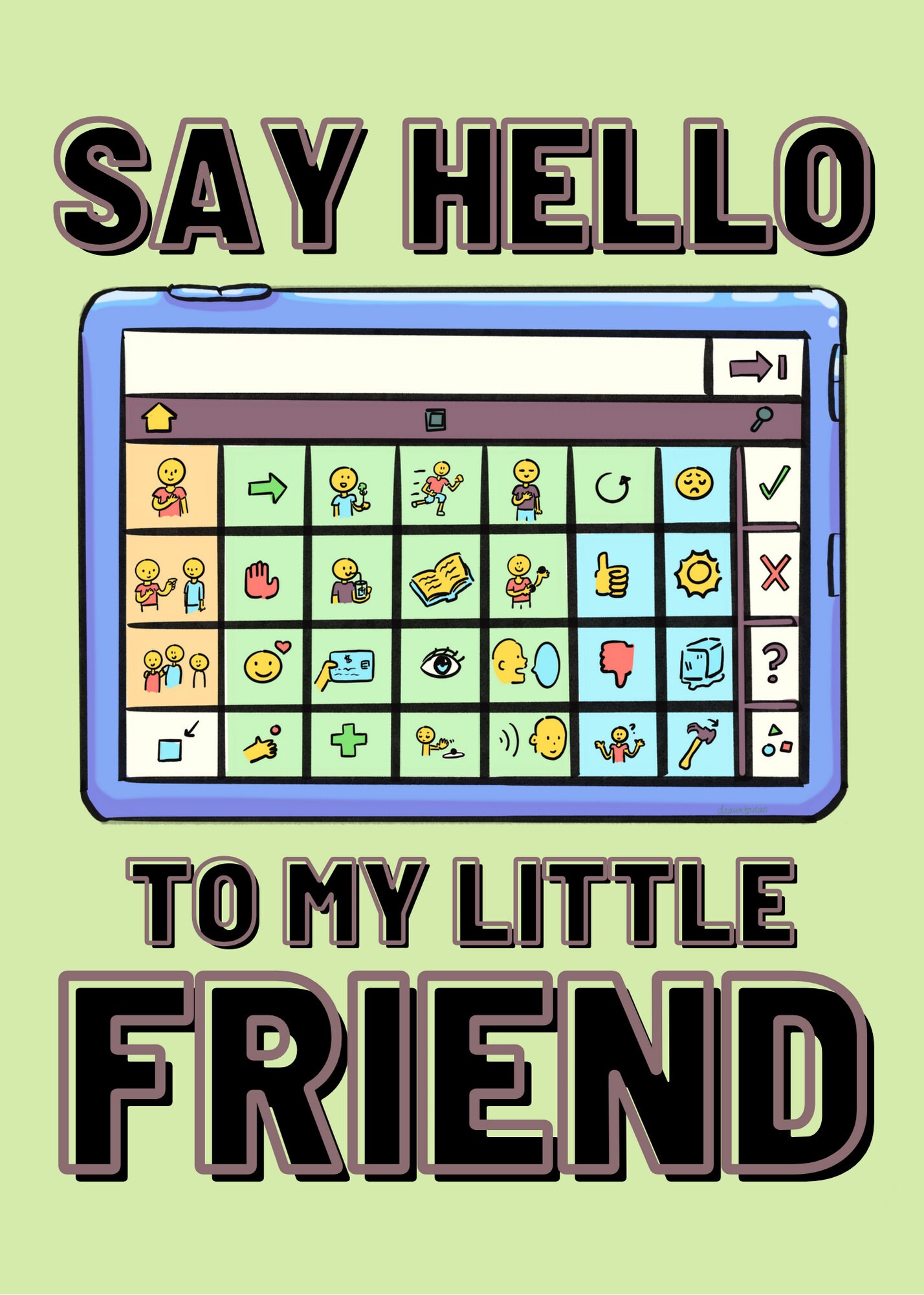 Say Hello to My Little Friend AAC Cute Speech Printable Green and Pink ...