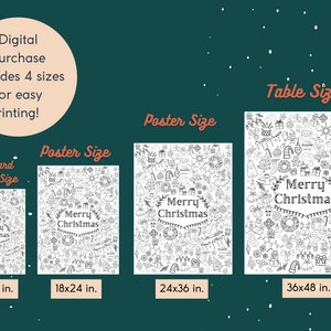 Giant Christmas Coloring Poster, Digital Download, Christmas Activity ...