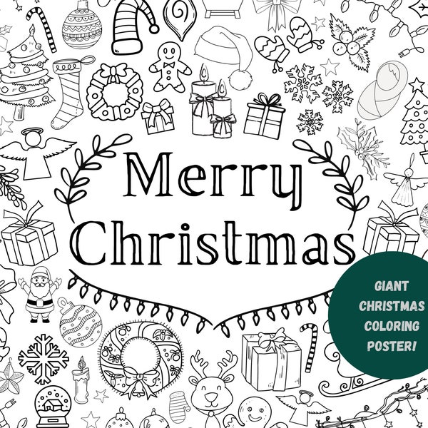 Giant Christmas Coloring Poster - Etsy