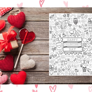 Giant Valentine’s Day Coloring Poster Activity and Decor /digital ...