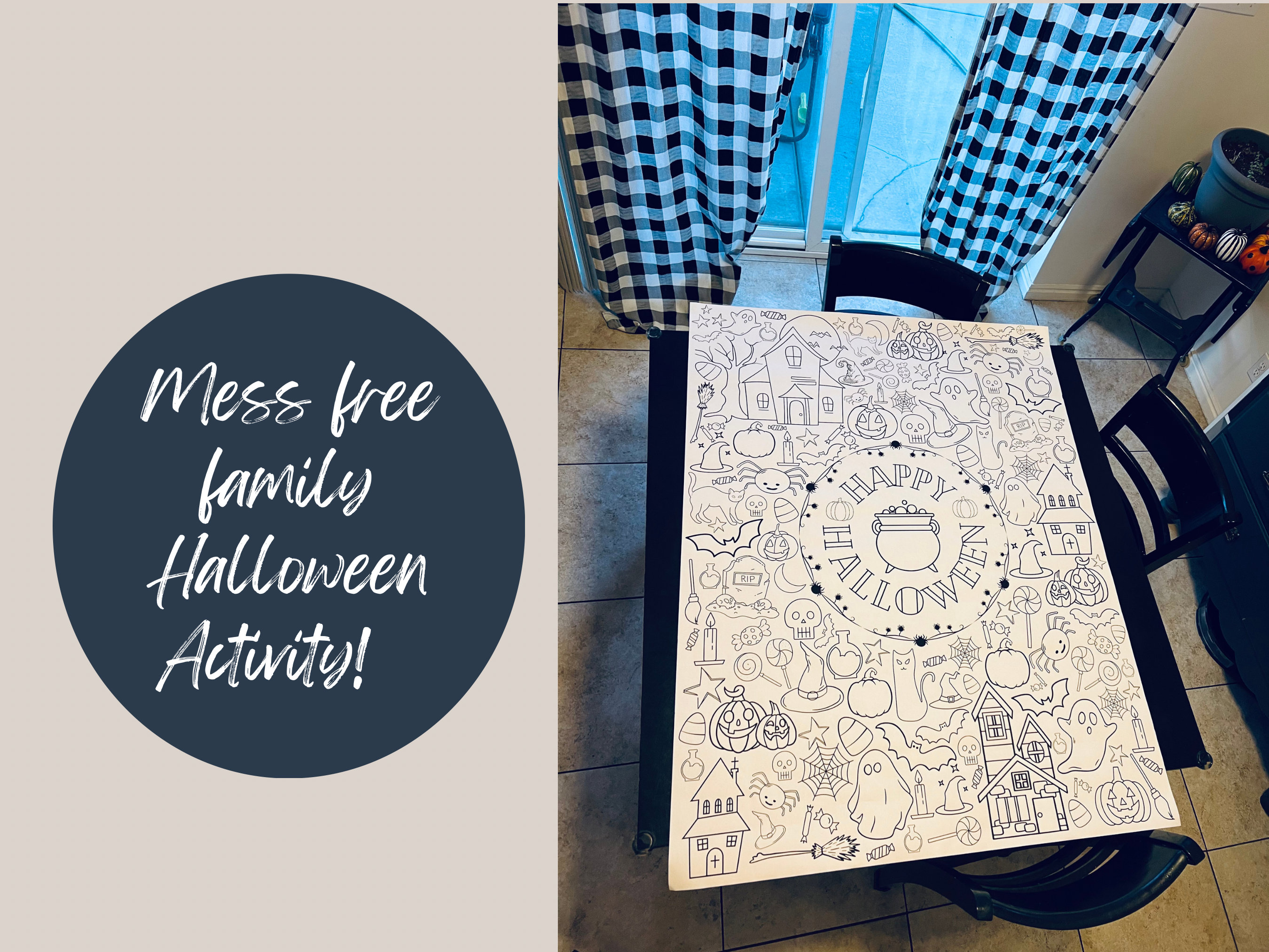 Giant Halloween Coloring Page Black and White Digital Download ...