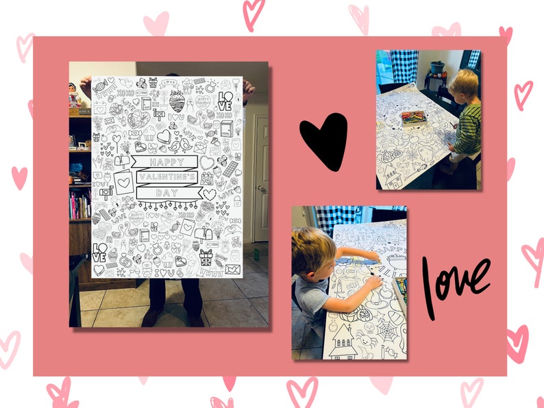 Giant Valentine’s Day Coloring Poster Activity and Decor /digital ...