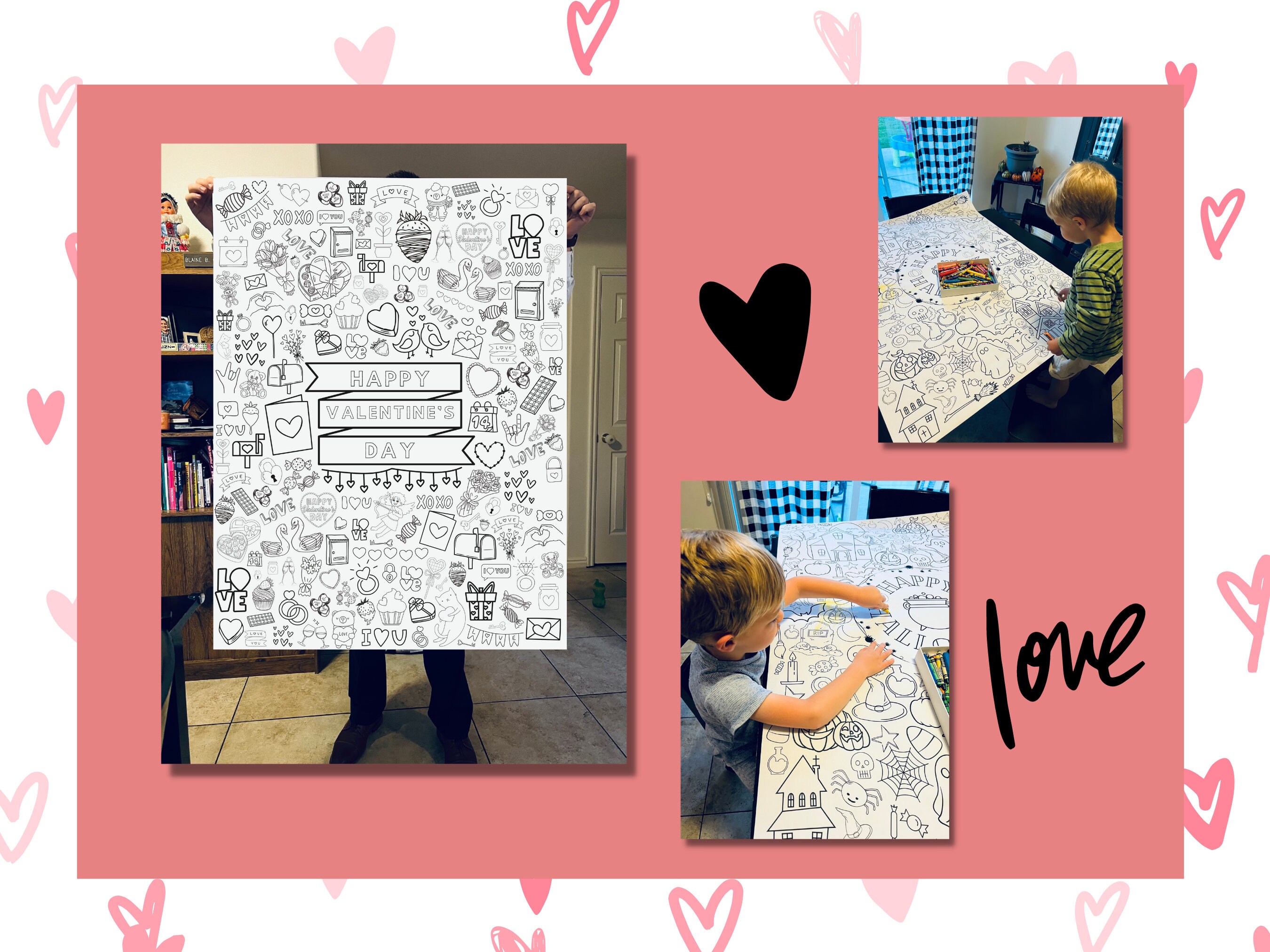 Giant Valentine’s Day Coloring Poster Activity and Decor /digital ...