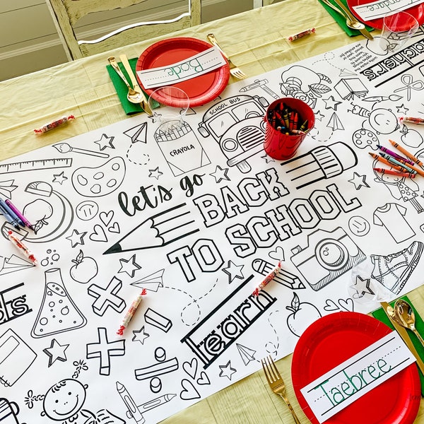 Back to School Coloring Sheets - Etsy
