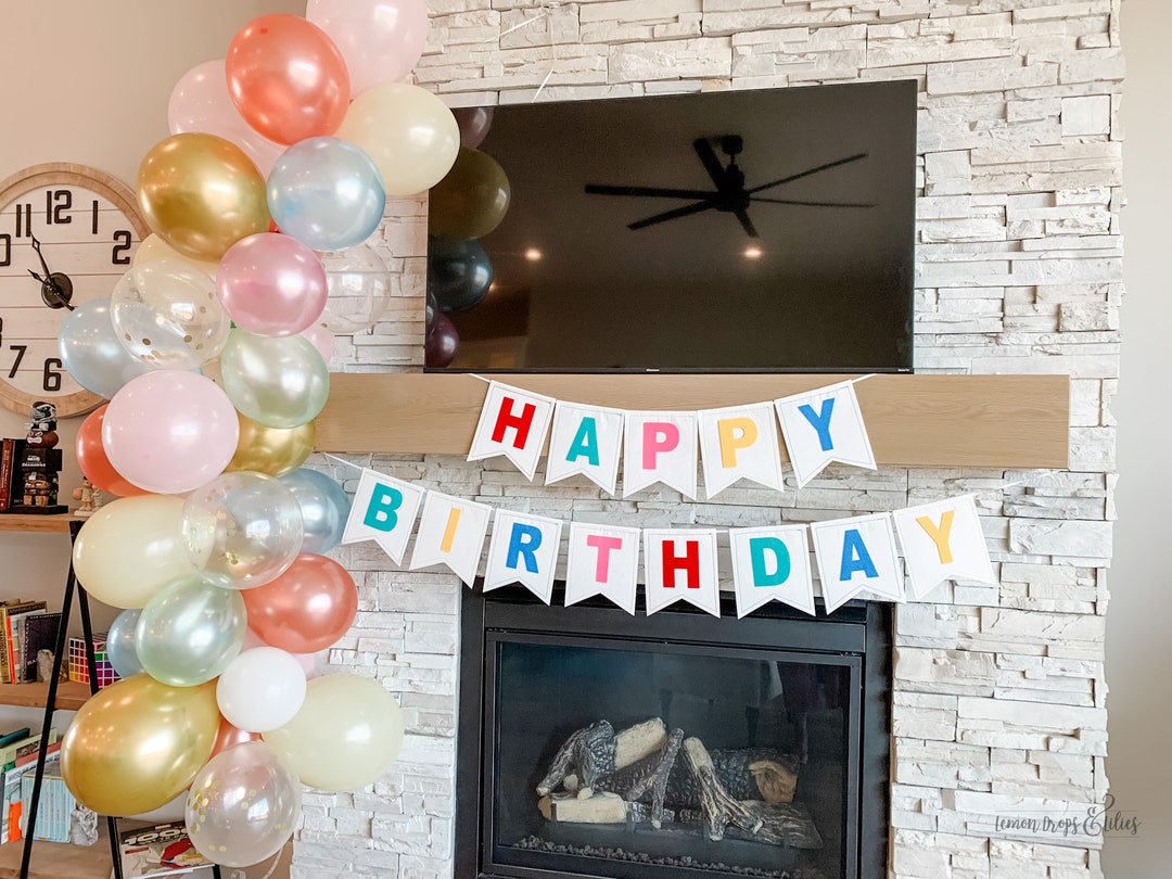 XL Happy Birthday Banner, Birthday Pennant, Birthday Garland, Multi ...