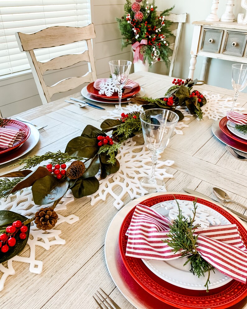 Snowflake Felt Christmas Placemats - Holiday Table Decor - Set of 4 - Etsy
