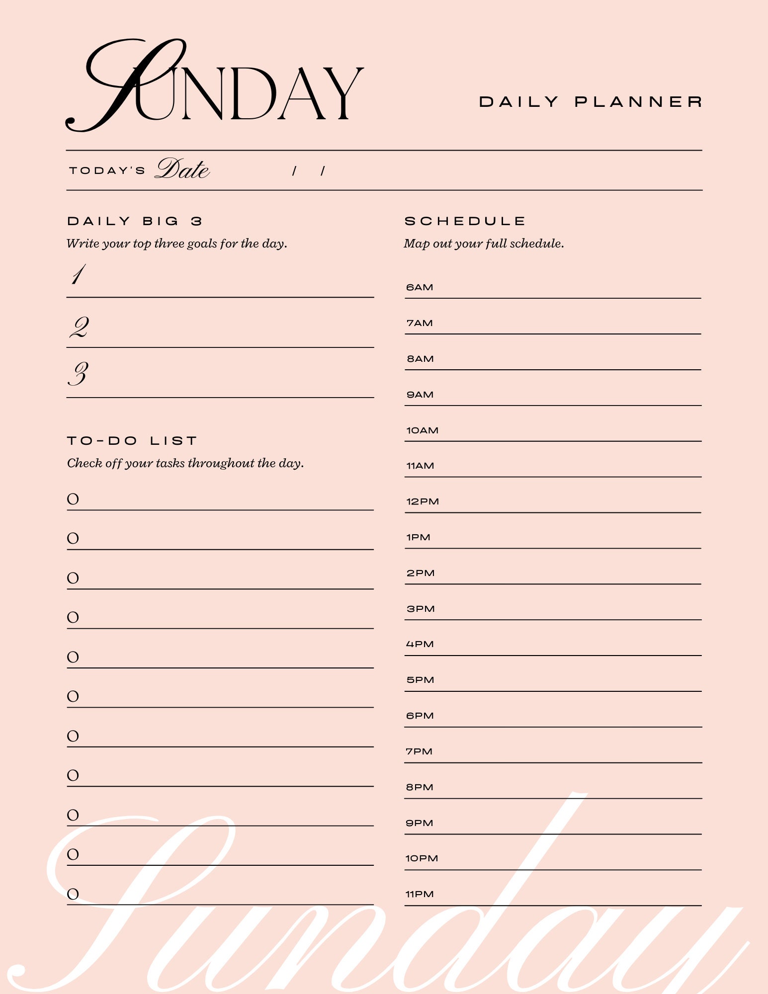 Weekly Printable Planner Individual Daily/ Weekly Planner - Etsy