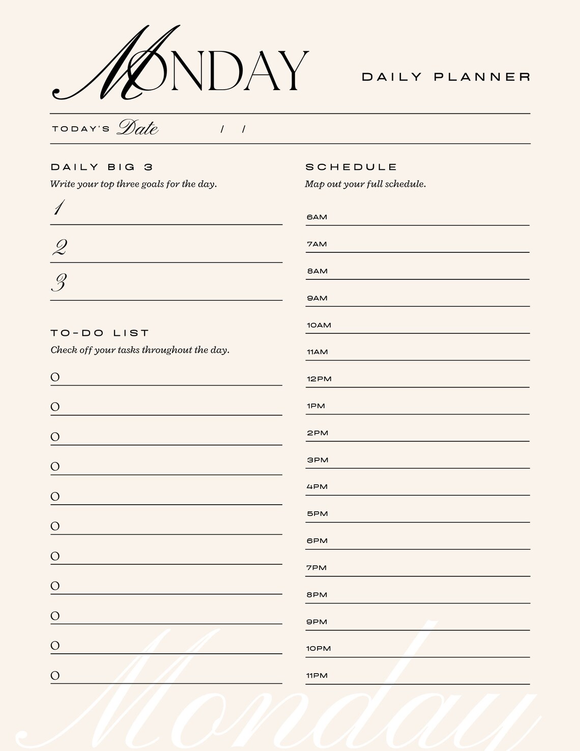 Weekly Printable Planner Individual Daily/weekly Planner - Etsy