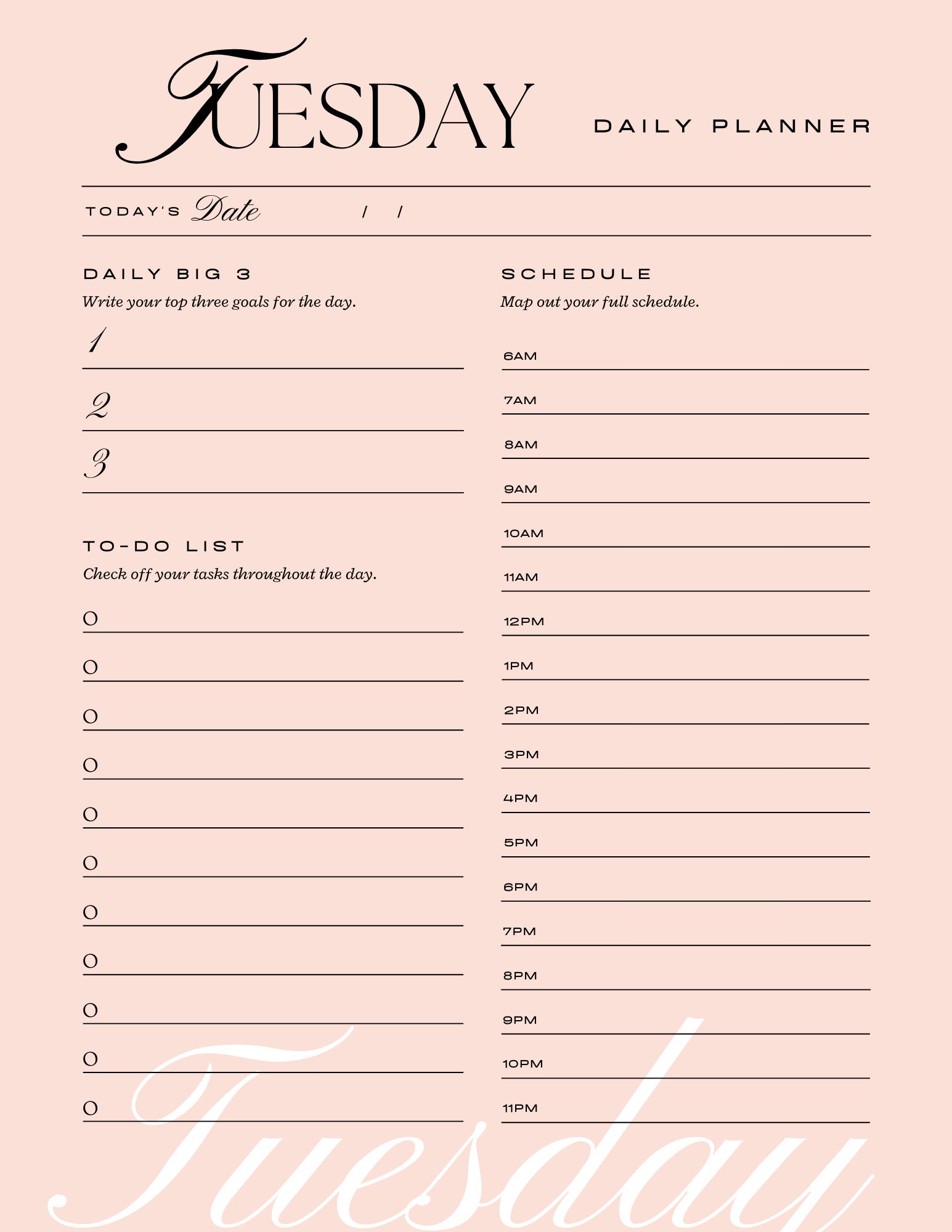 Weekly Printable Planner Individual Daily/ Weekly Planner - Etsy