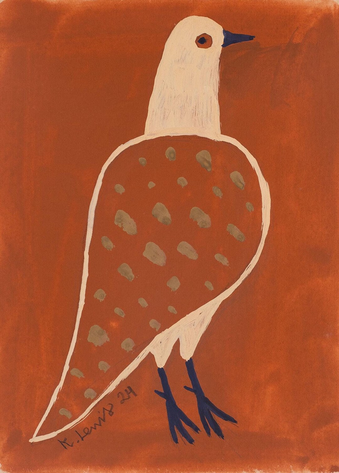 White Pigeon on Rust - Etsy